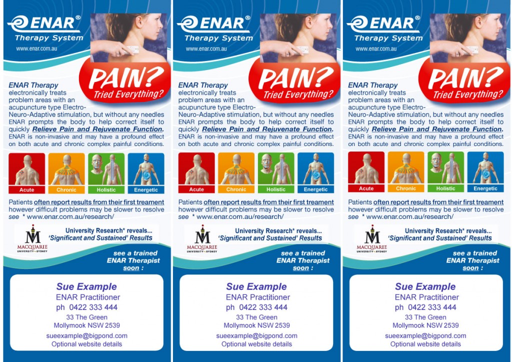 ENAR Personal Promo Flyers - ENAR Device & ENAR Therapy